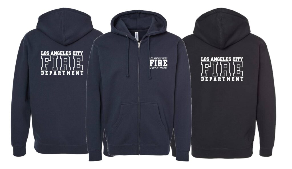 Full Zip LAFD Uniform Logo Sweatshirt - fireattire.com/home