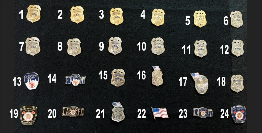 LAFD Fire Ranks Lapel Pins - fireattire.com/home