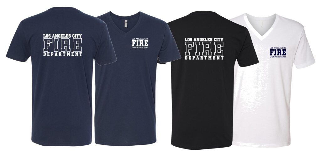LAFD Uniform V-Neck Light Weight T-shirt Slim Fit - fireattire.com/home