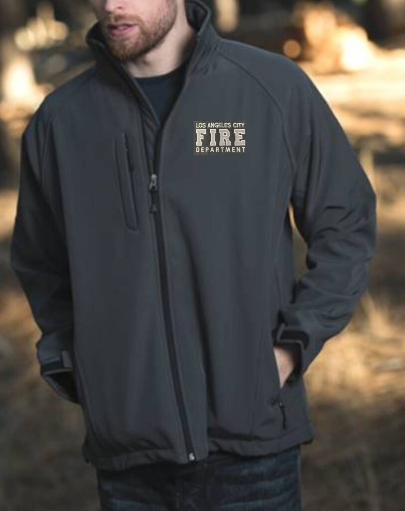 Navy Soft Shell full zip Water Proof Jacket w/ LAFD Logo - fireattire ...